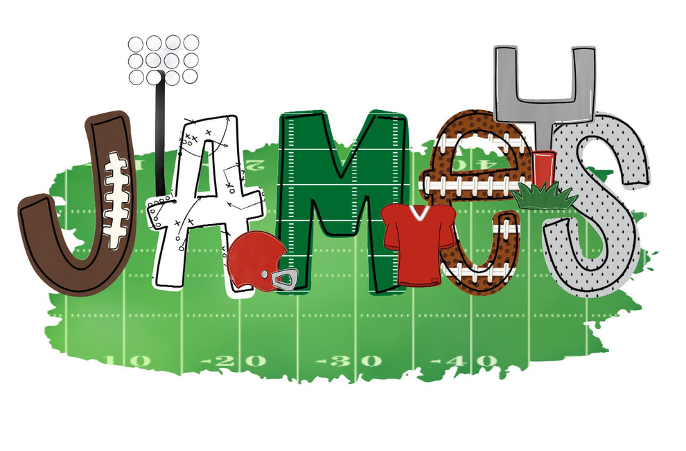 Personalized Football Sticker – Lockwood Ave Studio